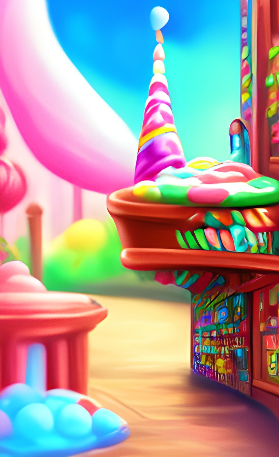 ArtStation - Candy dreamscape city painting digital illustration | Artworks