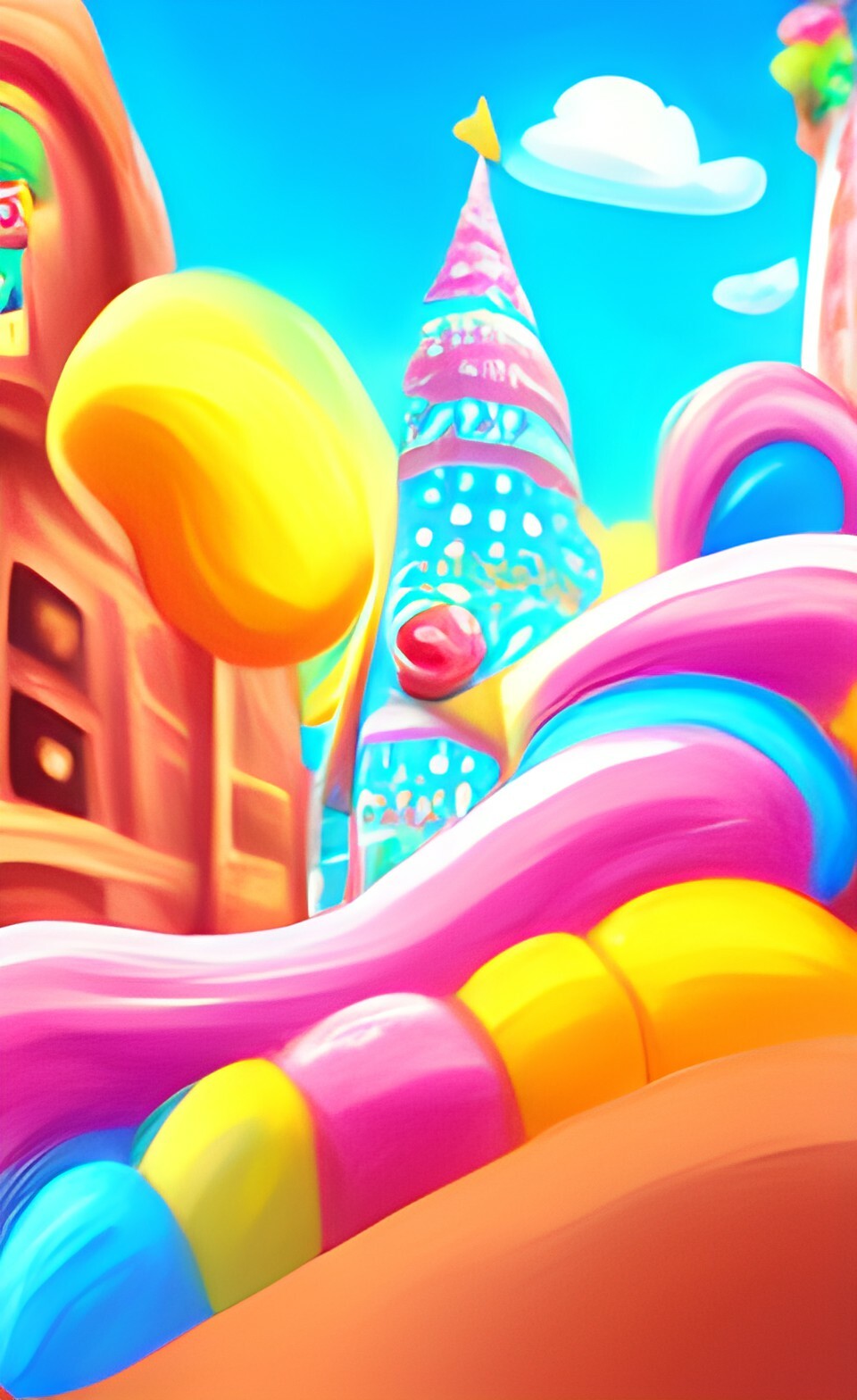ArtStation - Candy dreamscape city painting digital illustration | Artworks