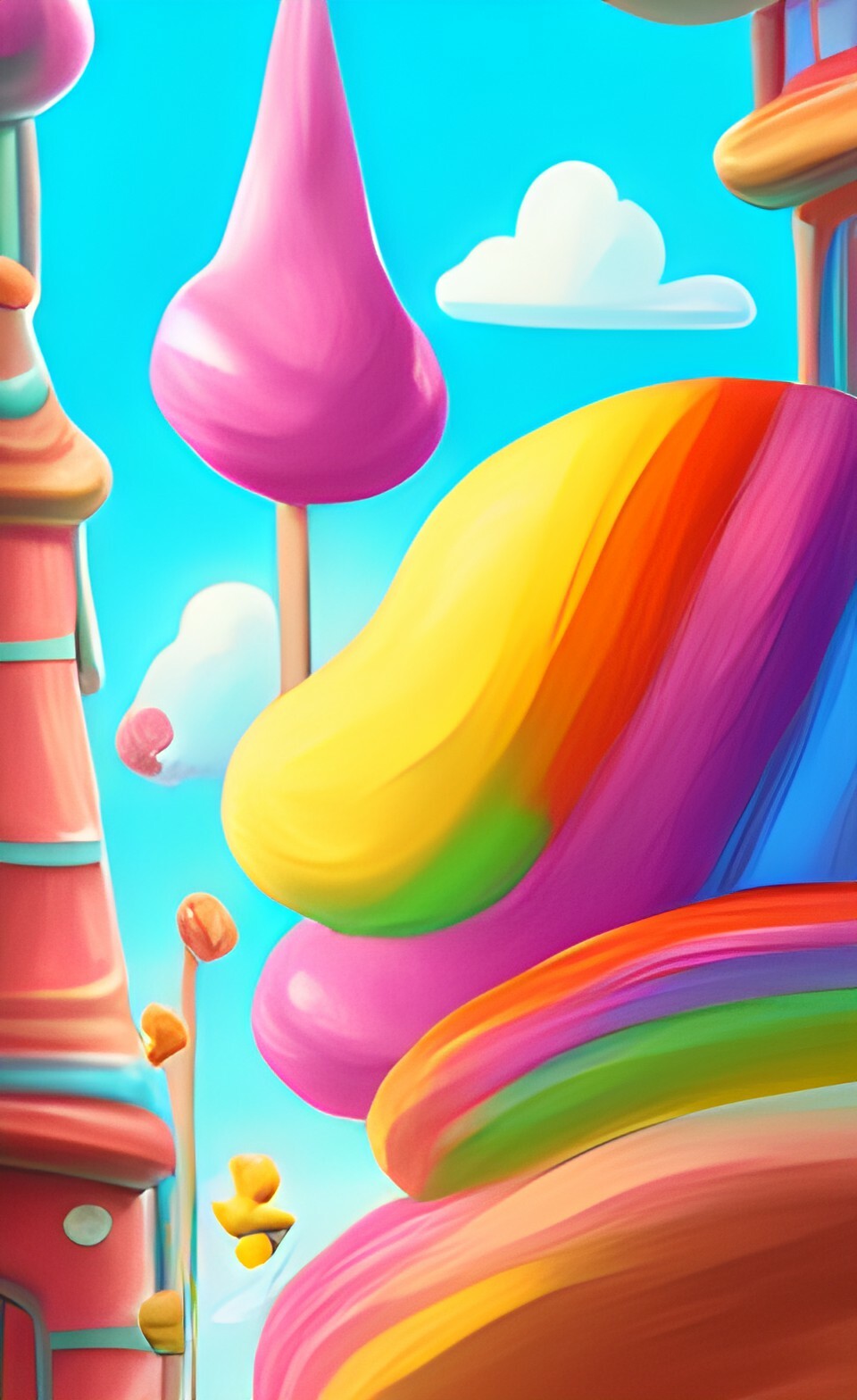 ArtStation - Candy dreamscape city painting digital illustration | Artworks