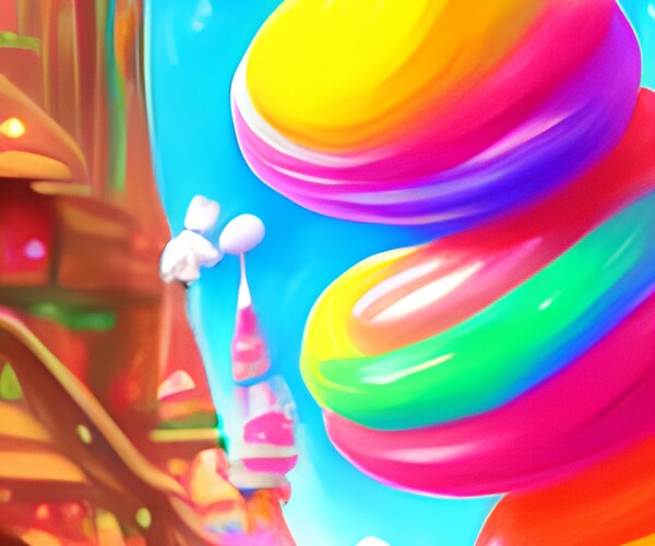 ArtStation - Candy dreamscape city painting digital illustration | Artworks