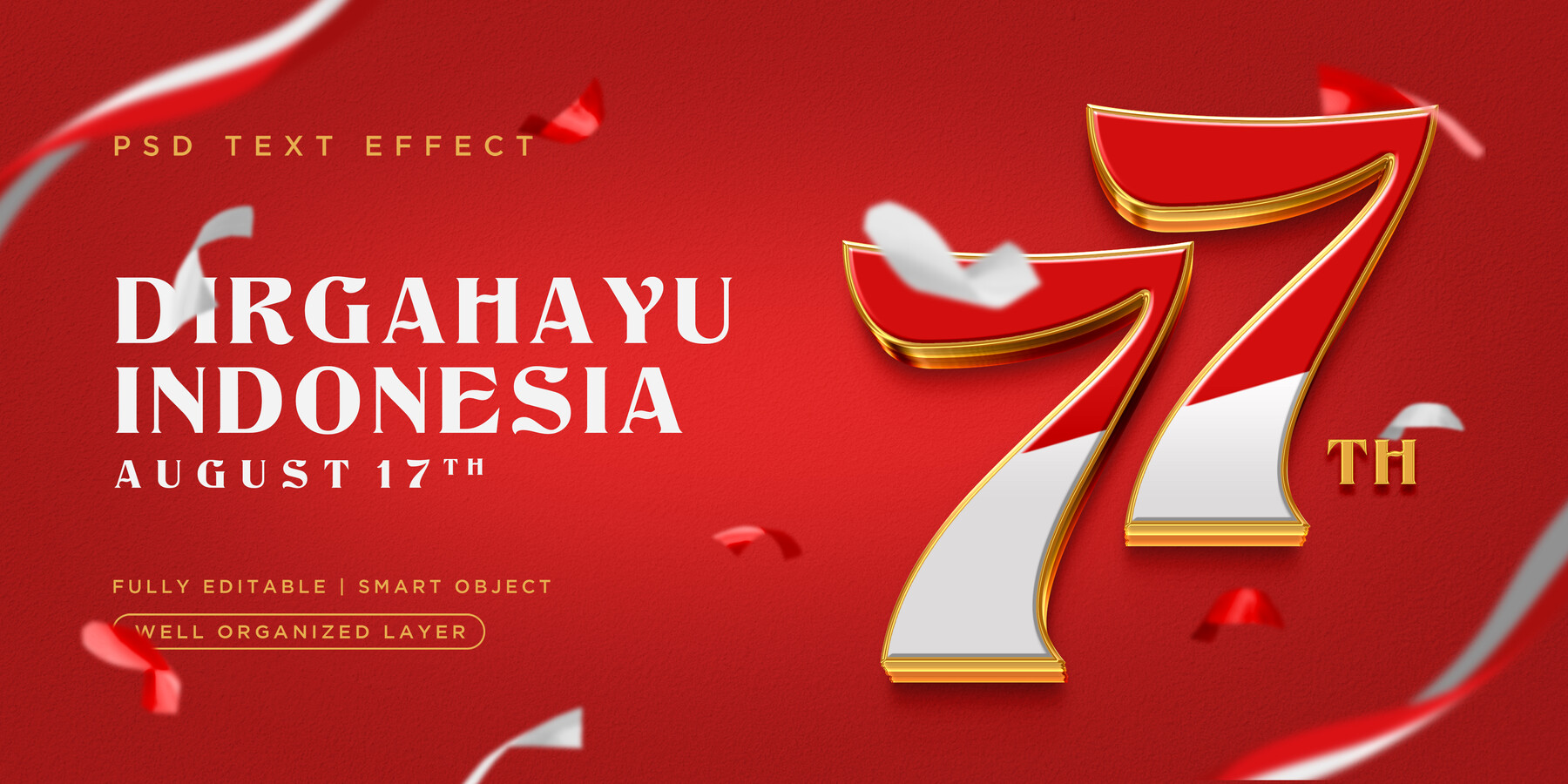 ArtStation - 3D style 77th PSD fully editable text effect. Layer style ...