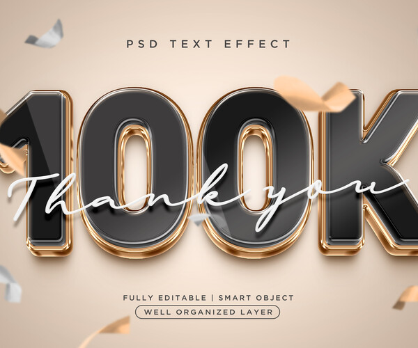 ArtStation - 3D style 100k PSD fully editable text effect. Layer style ...