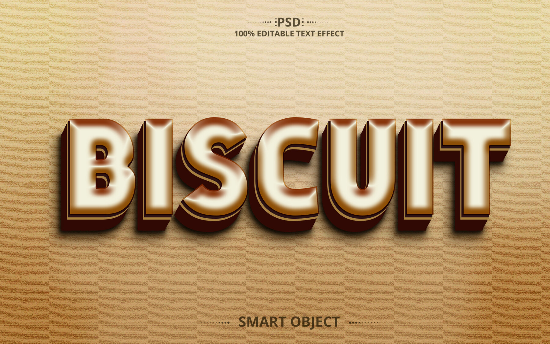 ArtStation - 3D style Biscuit PSD fully editable text effect. Layer ...