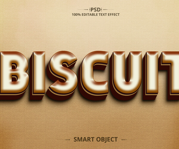 ArtStation - 3D style Biscuit PSD fully editable text effect. Layer ...