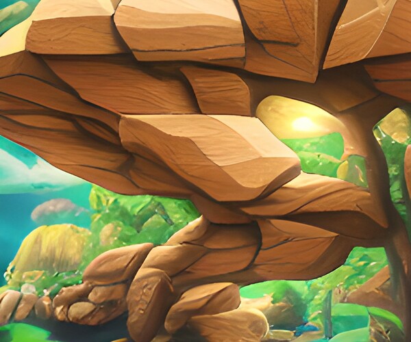 ArtStation - Wood Rock Fantasy Artwork inspiration 1500 image pack ...