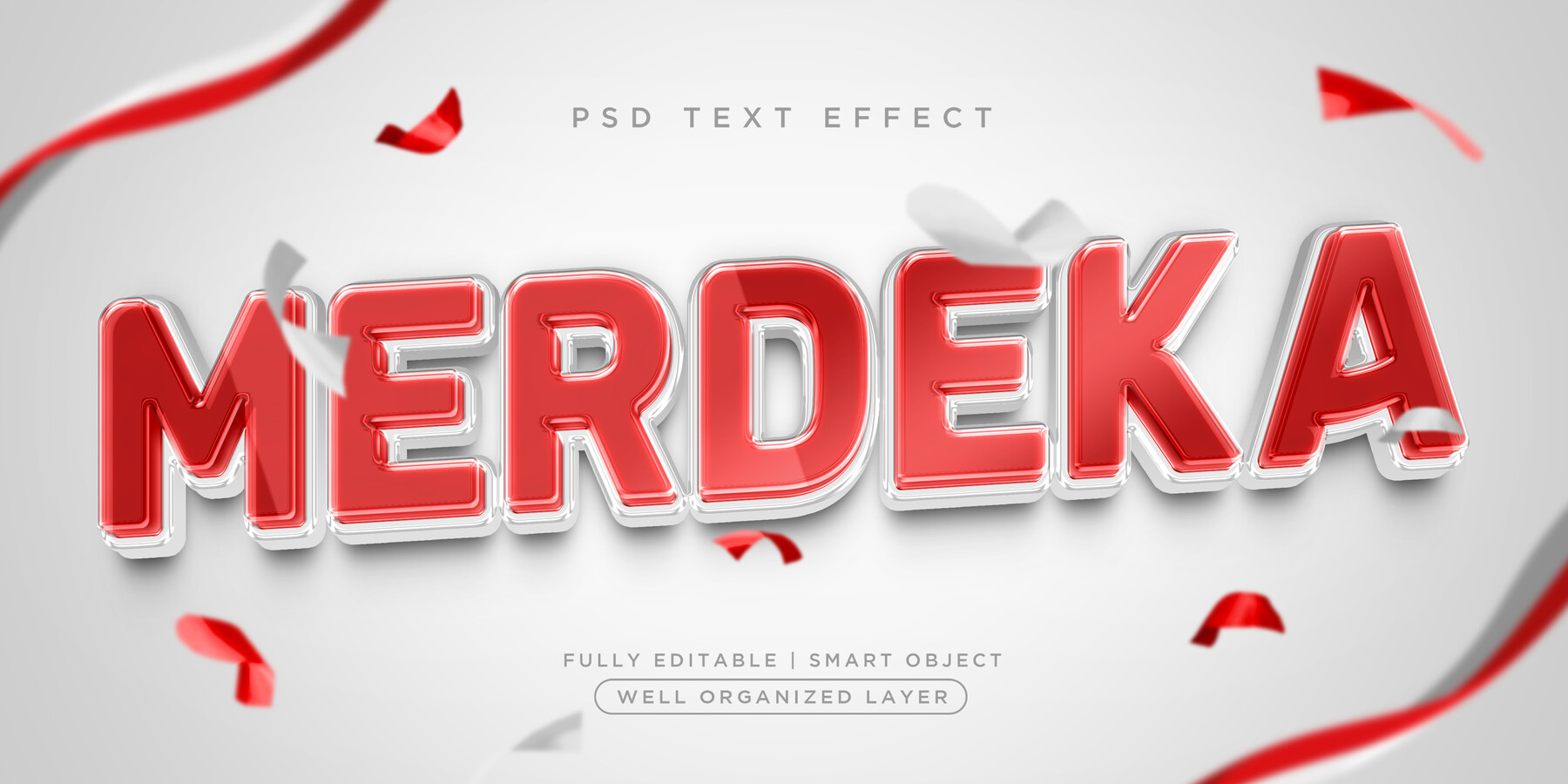 ArtStation - 3D style Merdeka PSD fully editable text effect. Layer ...