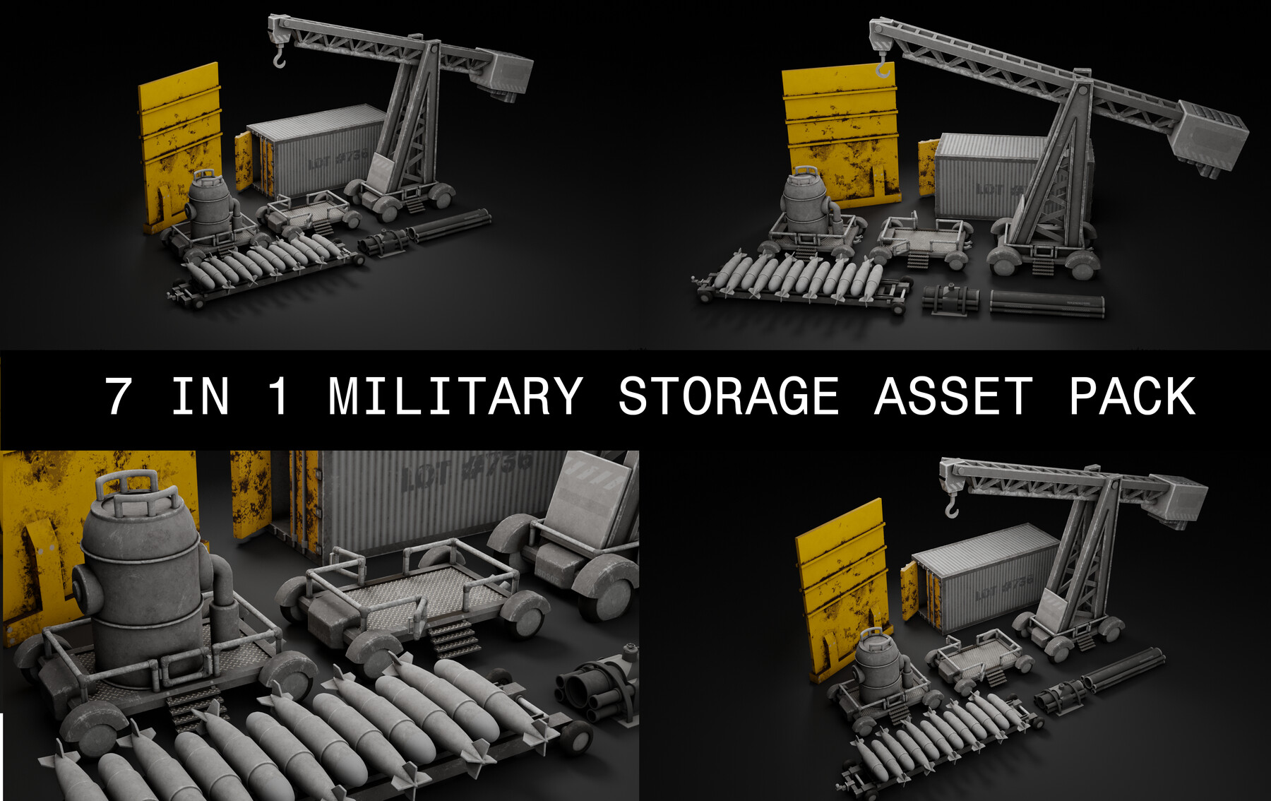 B.R.W. Productions - 7 IN 1 MILITARY ASSET STORAGE GAME READY 3D MODEL