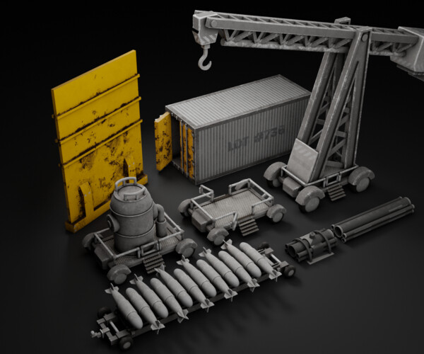 ArtStation - 7 IN 1 MILITARY ASSET STORAGE GAME READY 3D MODEL | Game ...