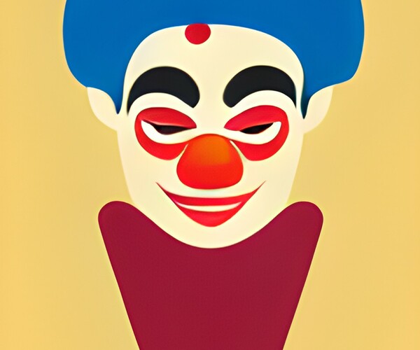 ArtStation - Mask Clown digital illustration 1K image pack | Artworks