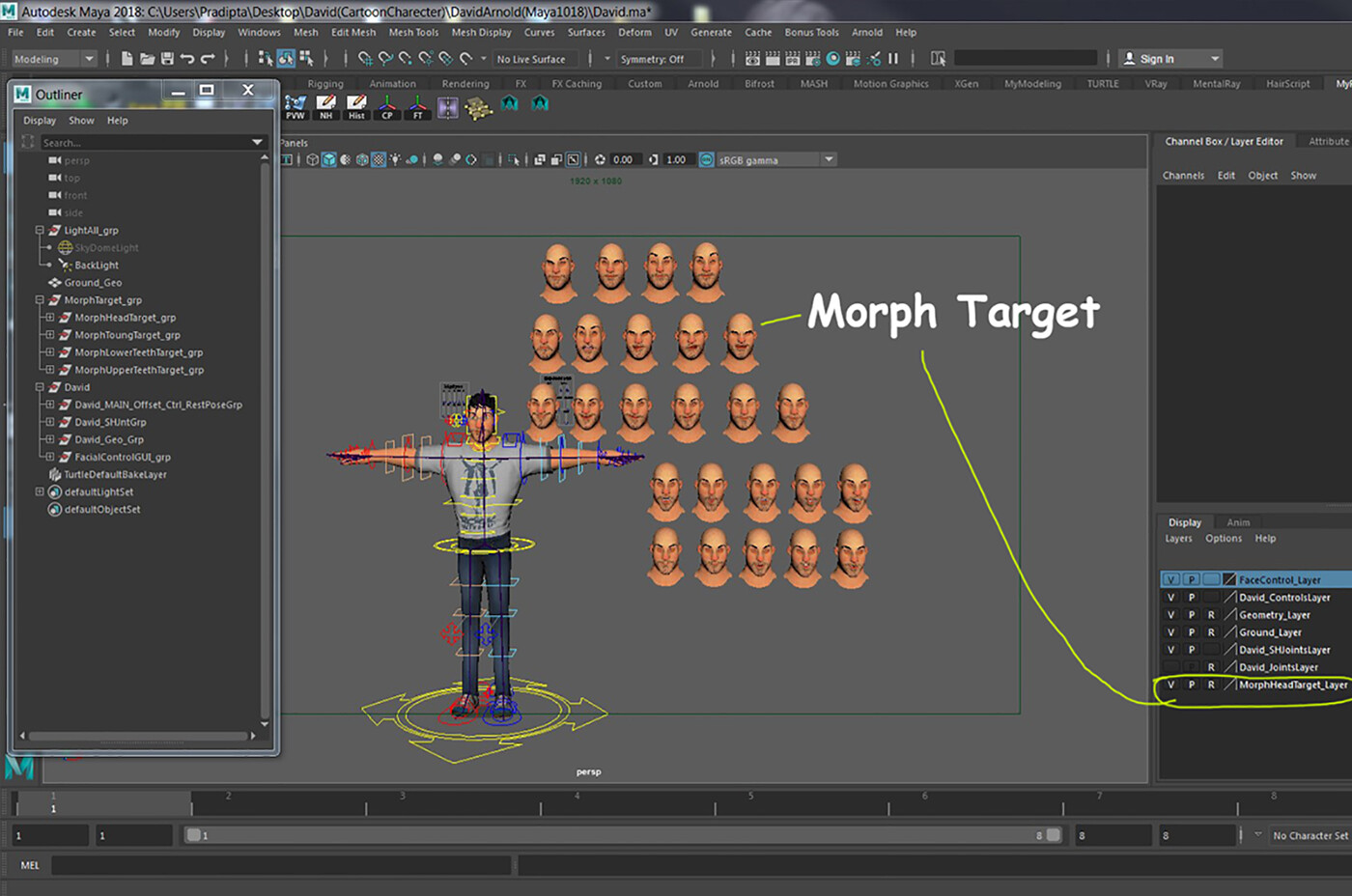 ArtStation - David Cartoon Rig | Game Assets