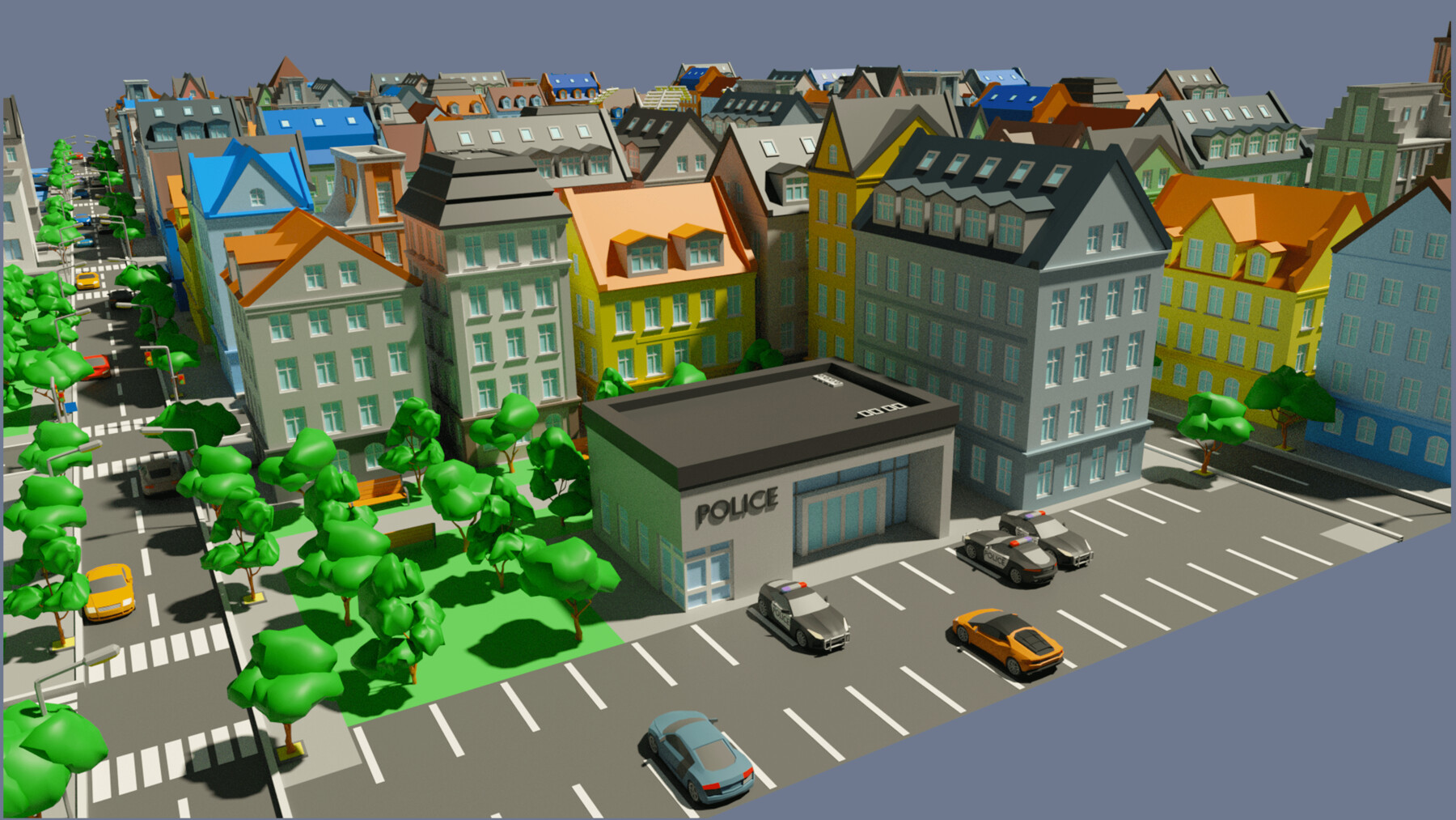 ArtStation - City 1 Low-poly 3D model | Game Assets