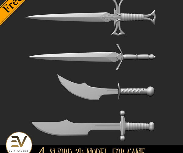 ArtStation - 4 Swords 3D Model | Resources