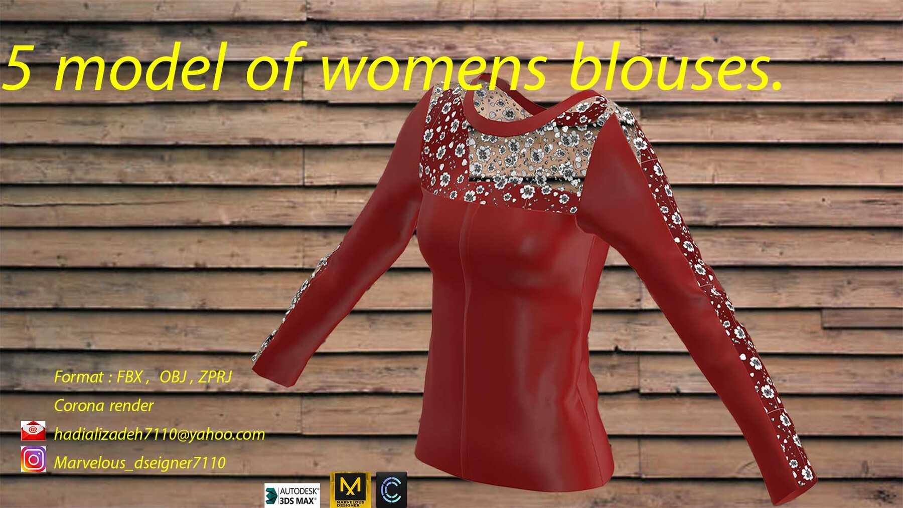ArtStation - 5model of women's blouses | Resources