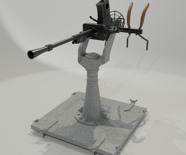 ArtStation - Single Mounted Type 96 25mm AA Gun | Resources