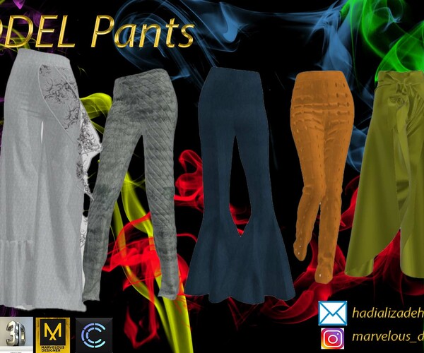 ArtStation - 5 model pants women | Game Assets