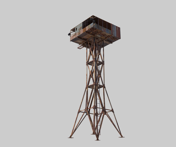 ArtStation - Post-apocalypse Guard Tower 3D model | Game Assets