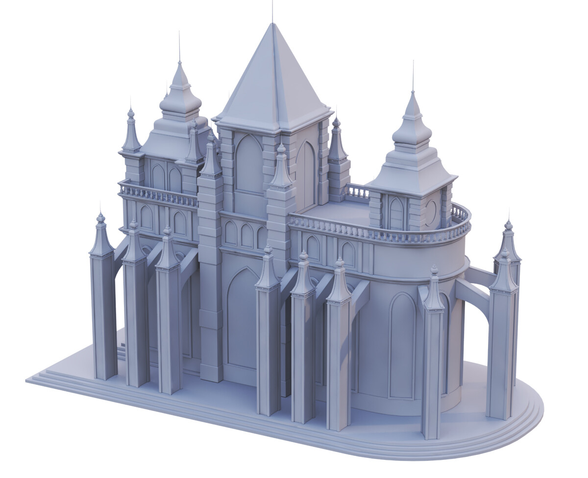 ArtStation - Low poly castle kitbash basemesh vol.01 | Resources