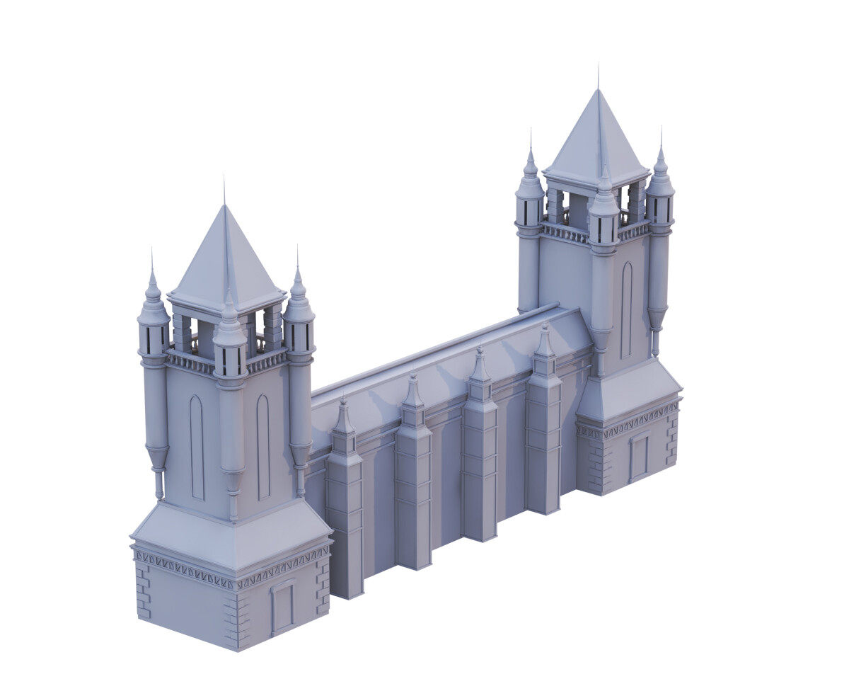 ArtStation - Low poly castle kitbash basemesh vol.01 | Resources