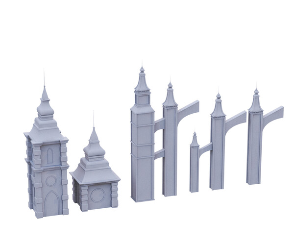 ArtStation - Low poly castle kitbash basemesh vol.01 | Resources