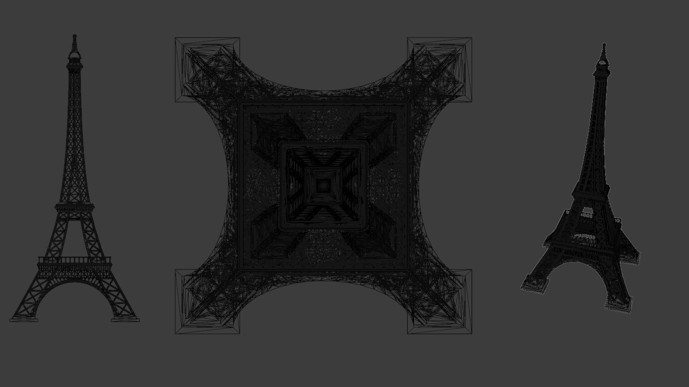 ArtStation - EIFFEL TOWER 3D PRINTABLE AND GAME READY MODEL LOW POLY | Resources