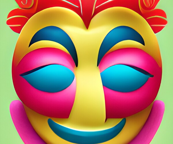 ArtStation - Mask tribal Emoji with flower 1k image jpg collection ...