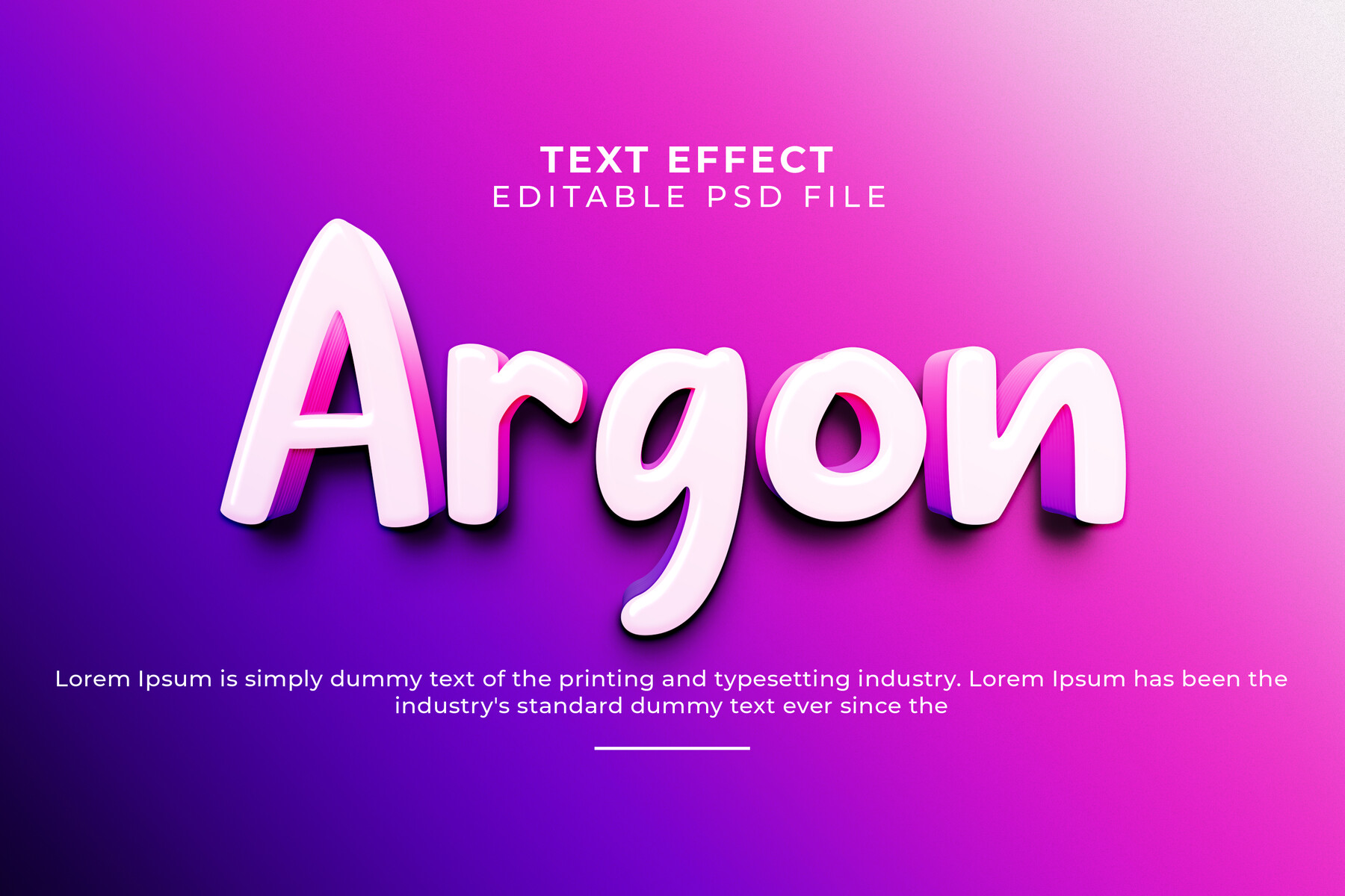 ArtStation - 3D Argon PSD fully editable text effect. Layer style PSD ...