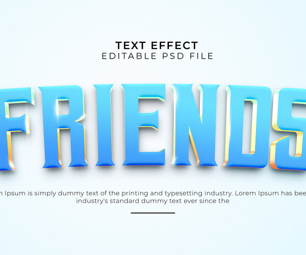 ArtStation - 3D Friends PSD fully editable text effect. Layer style PSD ...