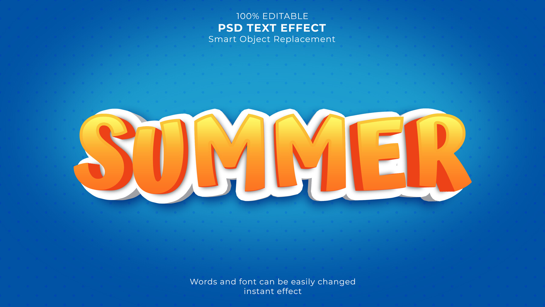 ArtStation - 3D Summer PSD fully editable text effect. Layer style PSD ...