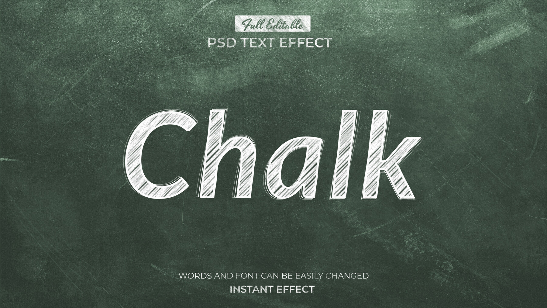 ArtStation - Chalk PSD fully editable text effect. Layer style PSD ...