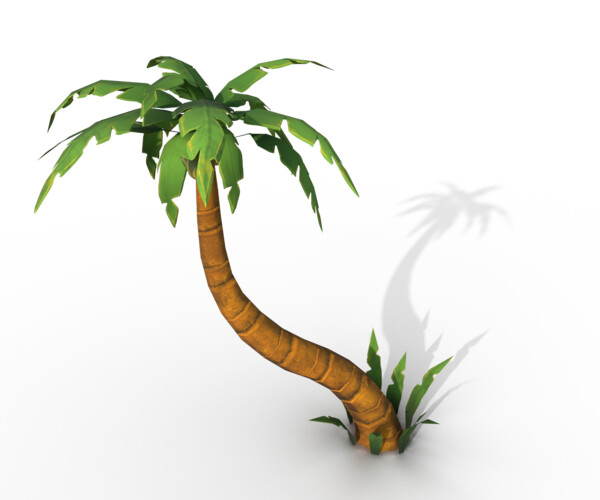 ArtStation - Stylized palm tree PBR game ready Low-poly 3D model ...