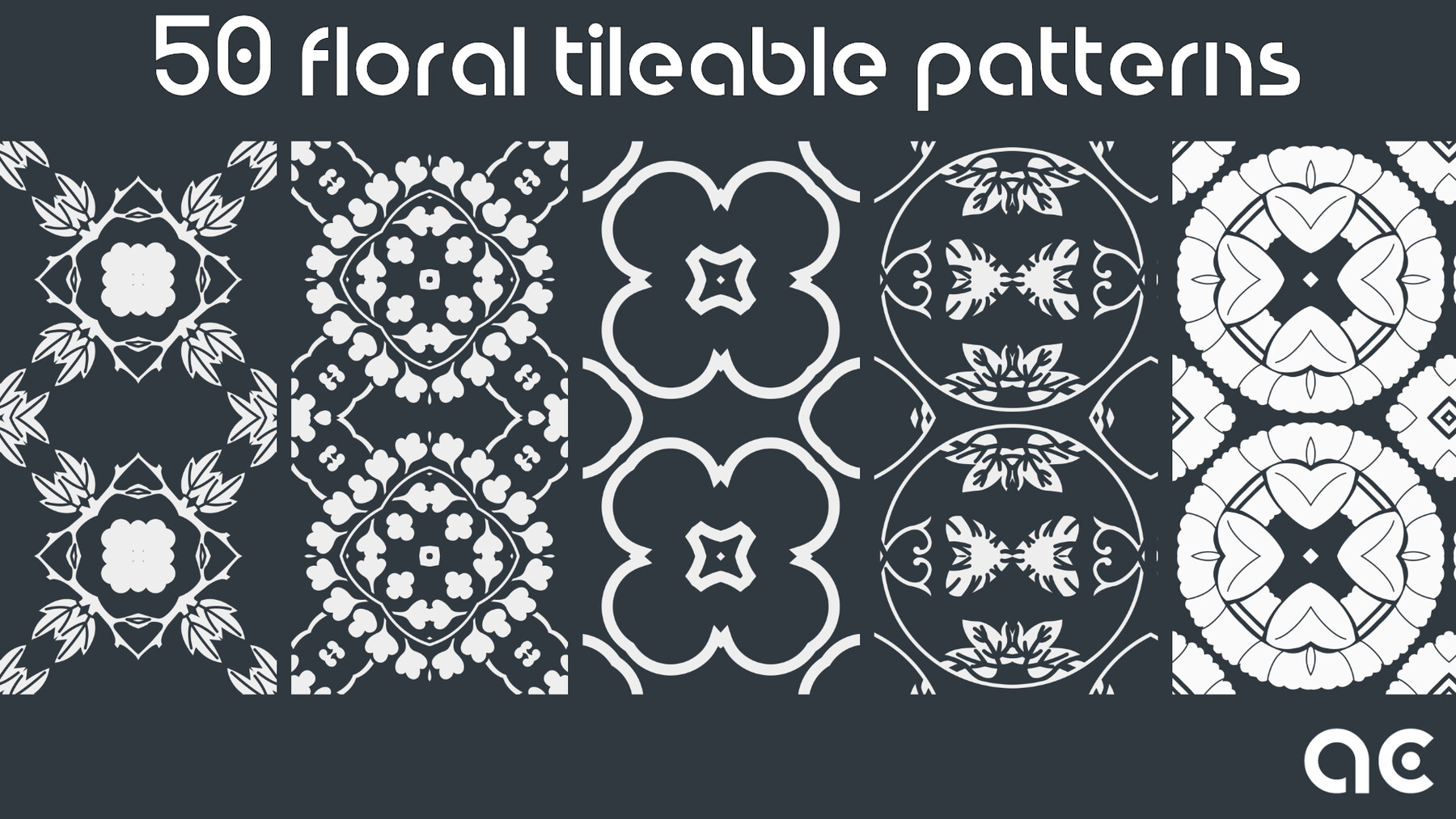 Andrea Cantelli - Floral Tileable Patterns Collection Vol.1 | 50 Alphas ...