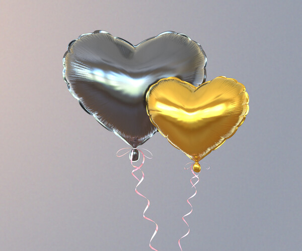 ArtStation - Balloons two hearts | Resources