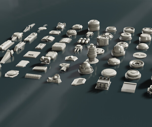 ArtStation - 60 Greebles Pack | Resources
