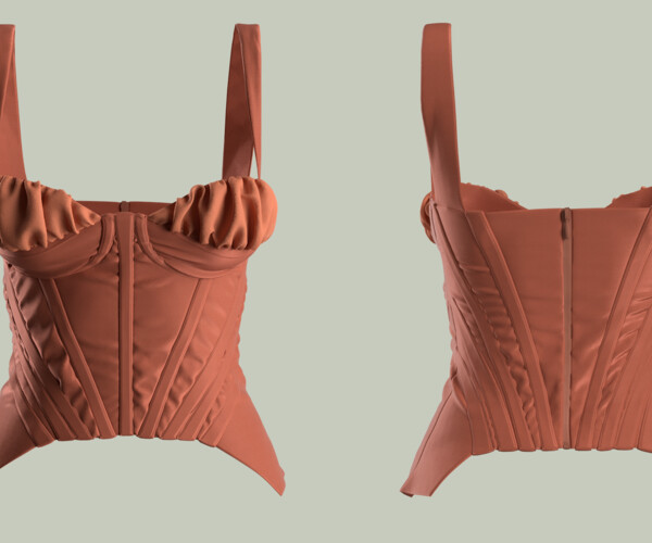 ArtStation - Female Corsets #2. Marvelous Designer / Clo 3D project ...