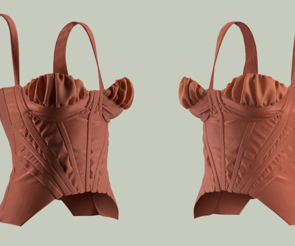 ArtStation - Female Corsets #2. Marvelous Designer / Clo 3D project ...