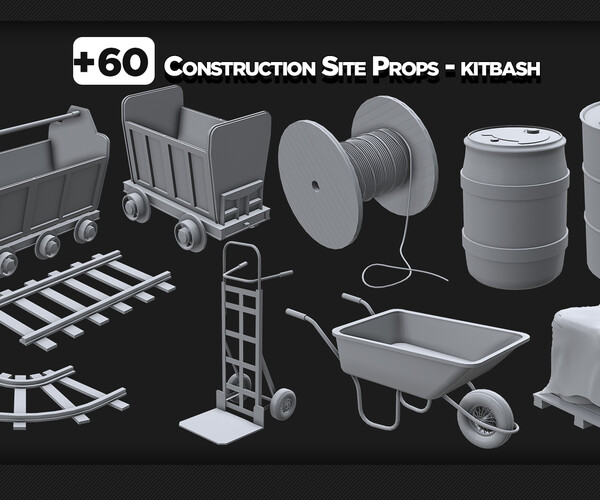 ArtStation - +60 Construction Site Props - KITBASH - VOL 04 | Resources