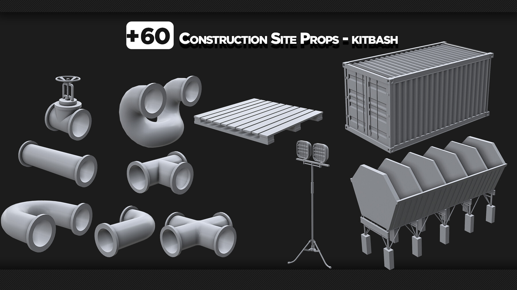 ArtStation - +60 Construction Site Props - KITBASH - VOL 04 | Resources