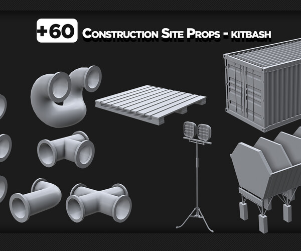 ArtStation - +60 Construction Site Props - KITBASH - VOL 04 | Resources