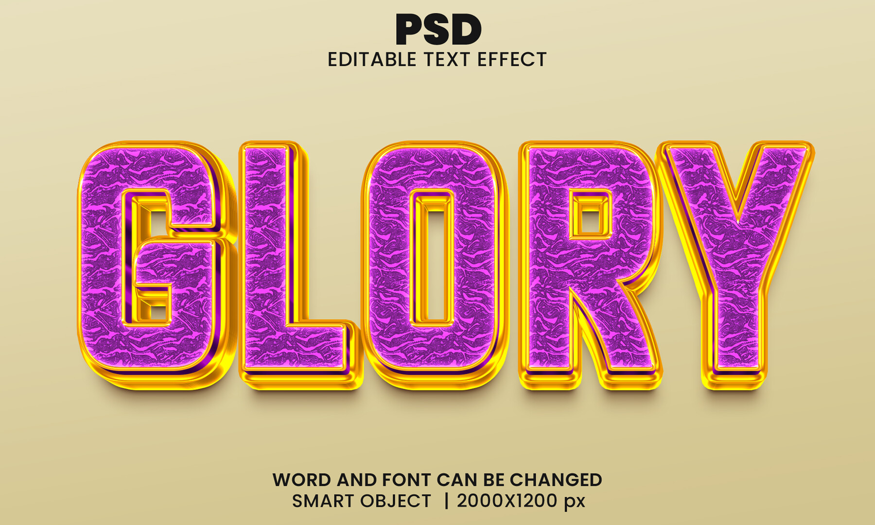 ArtStation - 3D Glory PSD fully editable text effect. Layer style PSD ...