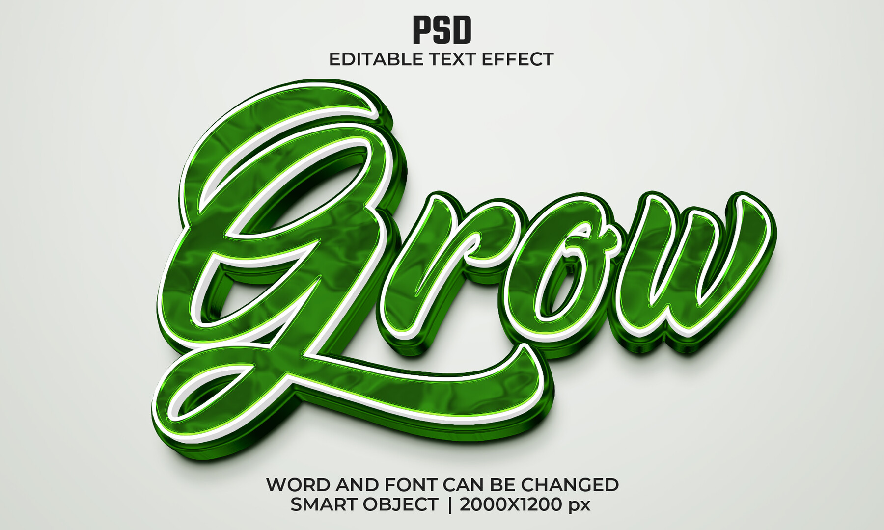 ArtStation - 3D Grow PSD fully editable text effect. Layer style PSD ...