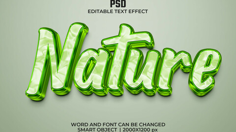 ArtStation - 3D Nature PSD fully editable text effect. Layer style PSD ...