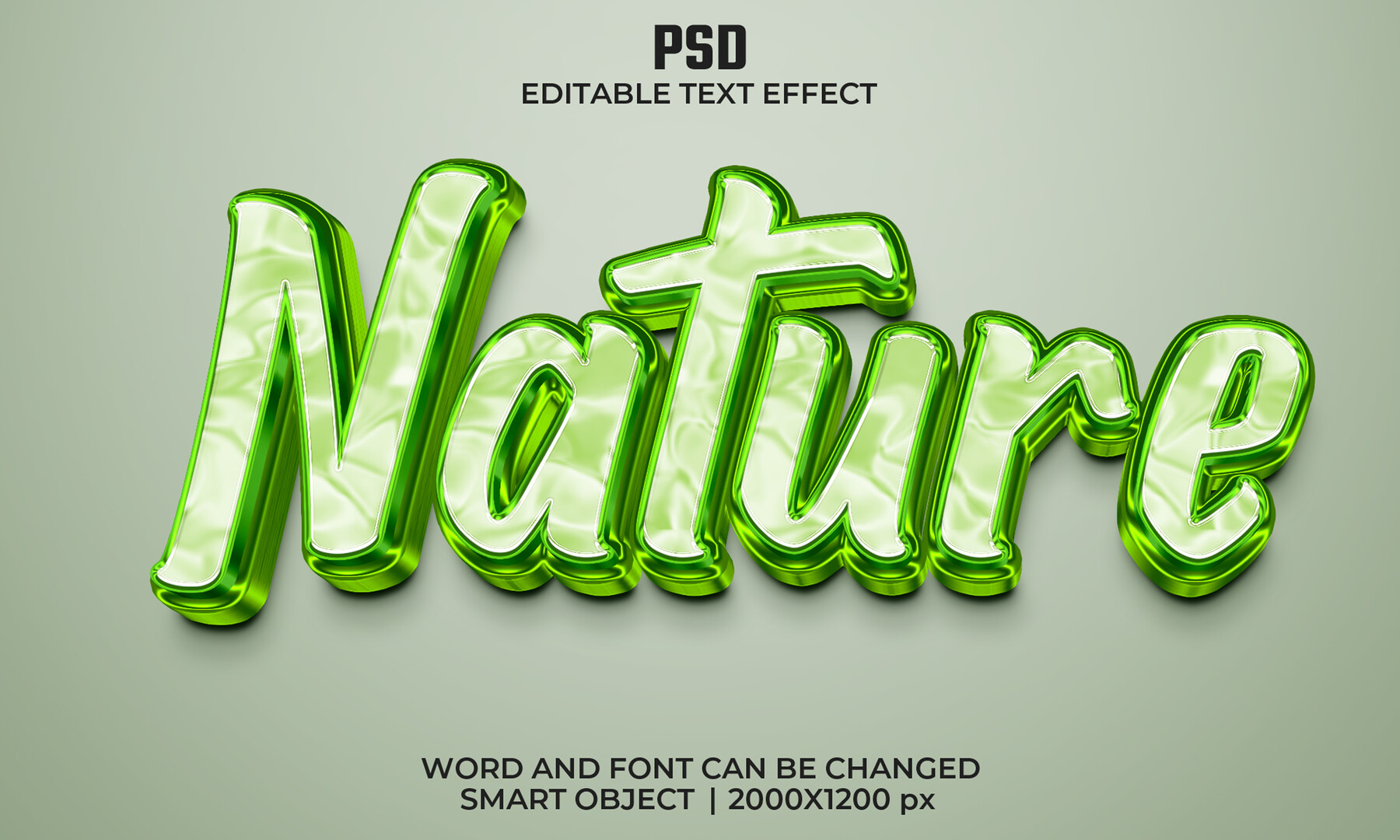 ArtStation - 3D Nature PSD fully editable text effect. Layer style PSD ...
