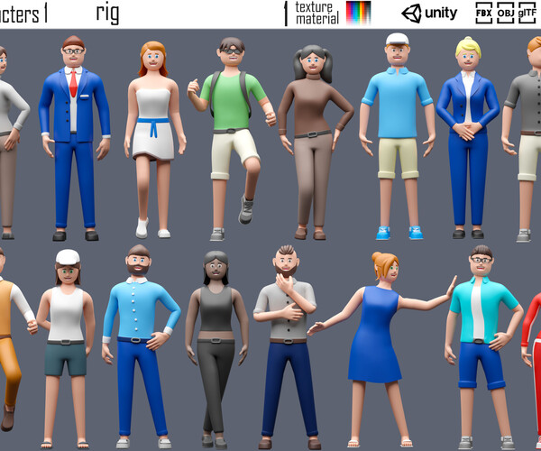 ArtStation - Cartoon characters 1 Low-poly 3D model | Game Assets