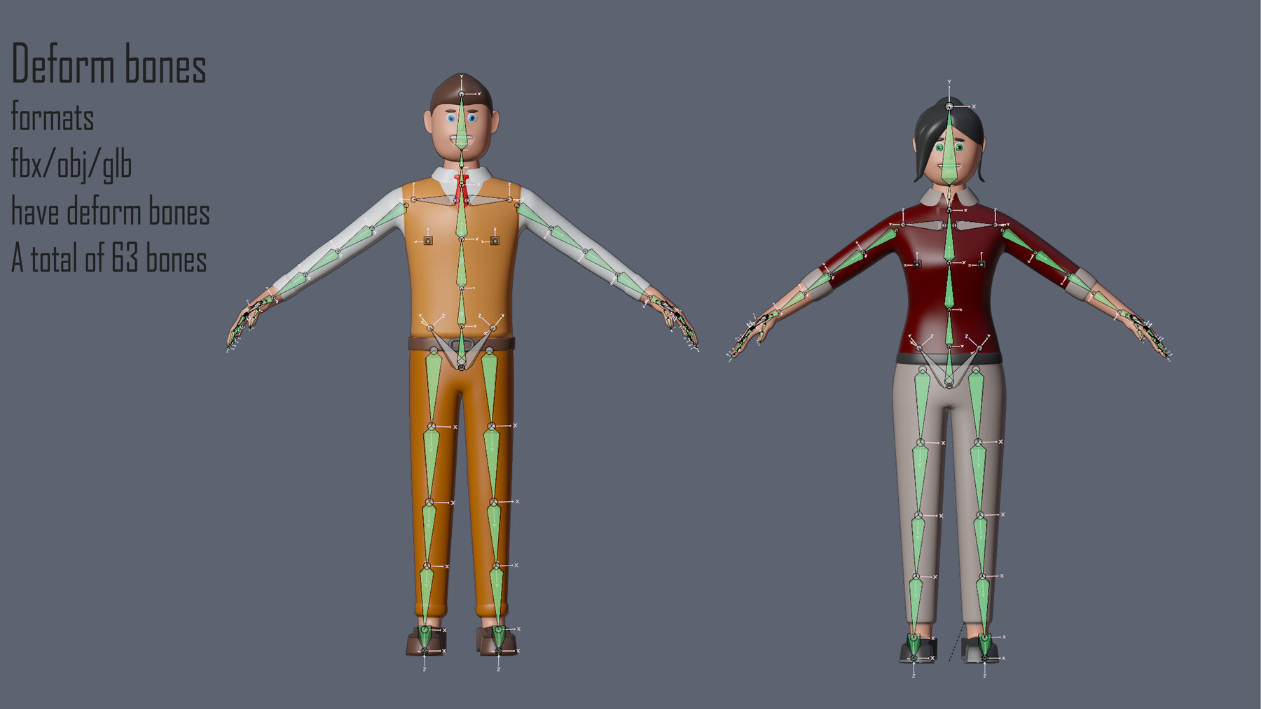 ArtStation - Cartoon characters 1 Low-poly 3D model | Game Assets
