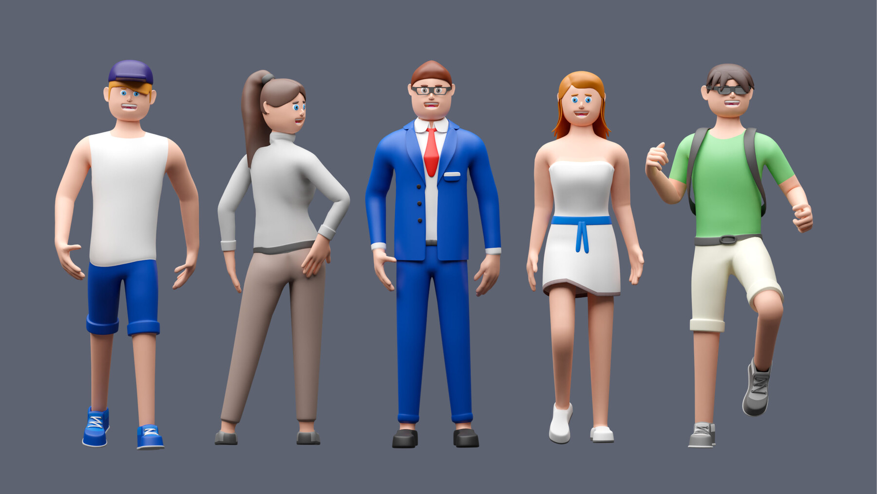 ArtStation - Cartoon characters 1 Low-poly 3D model | Game Assets