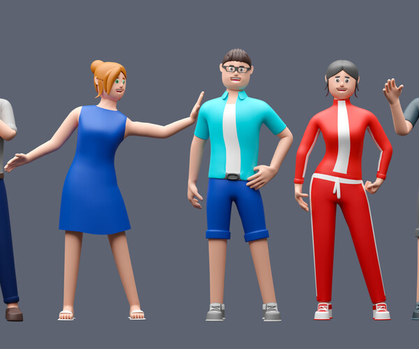 ArtStation - Cartoon characters 1 Low-poly 3D model | Game Assets