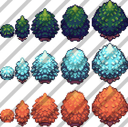 ArtStation - Pixel Art: Sprites (Trees) - Fall | Game Assets