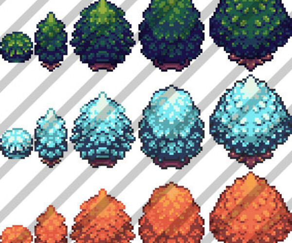 ArtStation - Pixel Art: Sprites (Trees) - Fall | Game Assets
