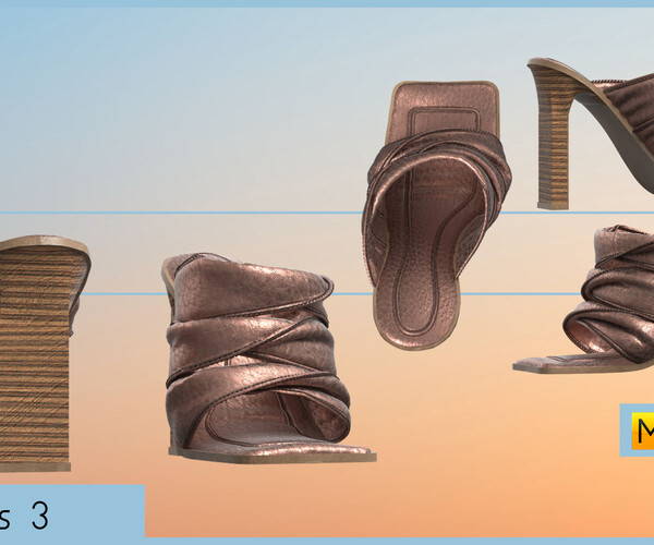 ArtStation - HEELS PACK (5 pairs of heeled shoes made in Clo3D ...