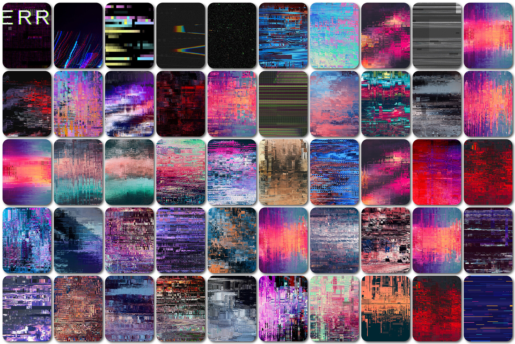 ArtStation - 50 Glitch Abstract Textures, Photoshop 3D Glitch Effect ...